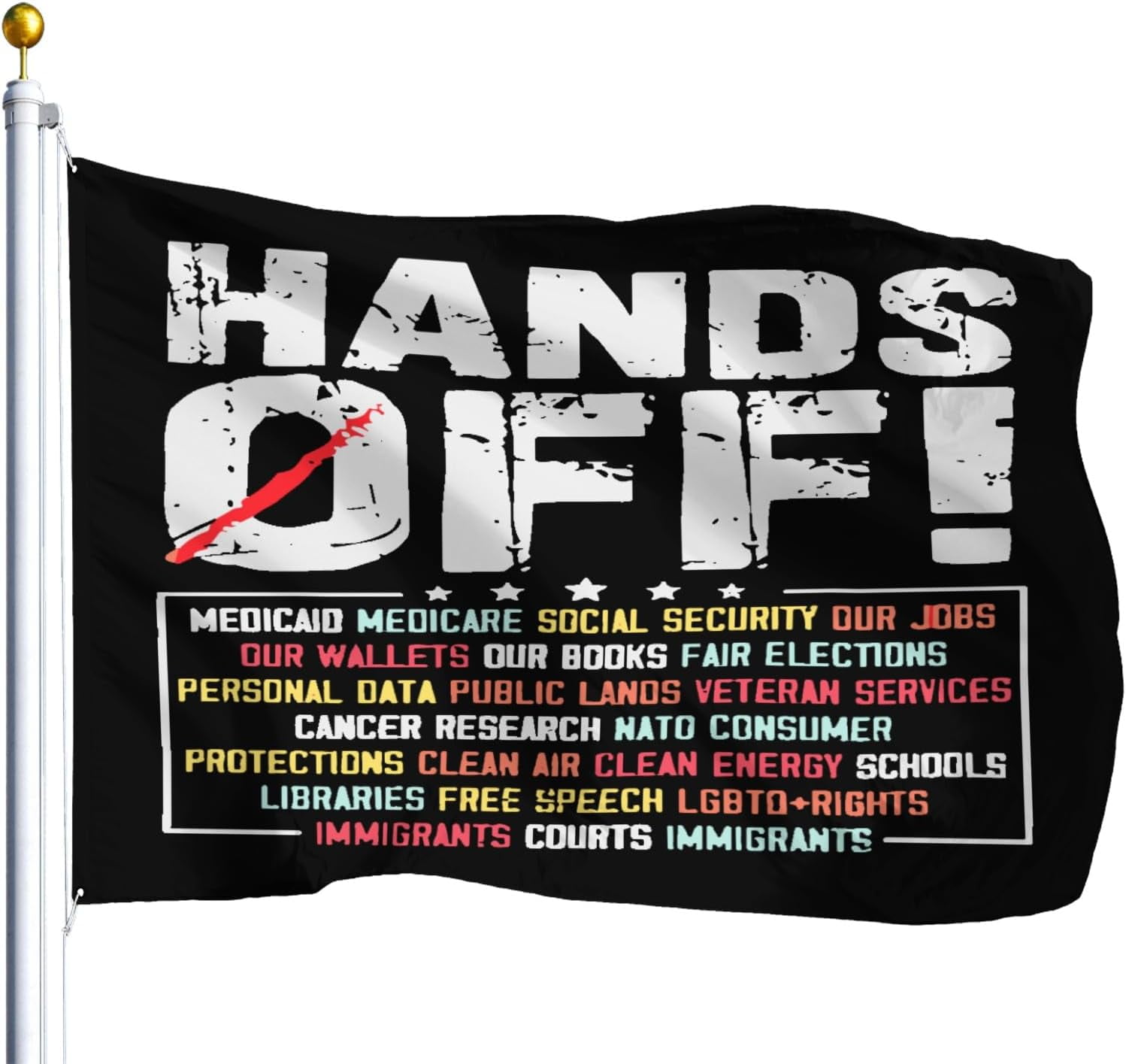 Hands Offs Protests Political Activism Flags For College - Walmart.com
