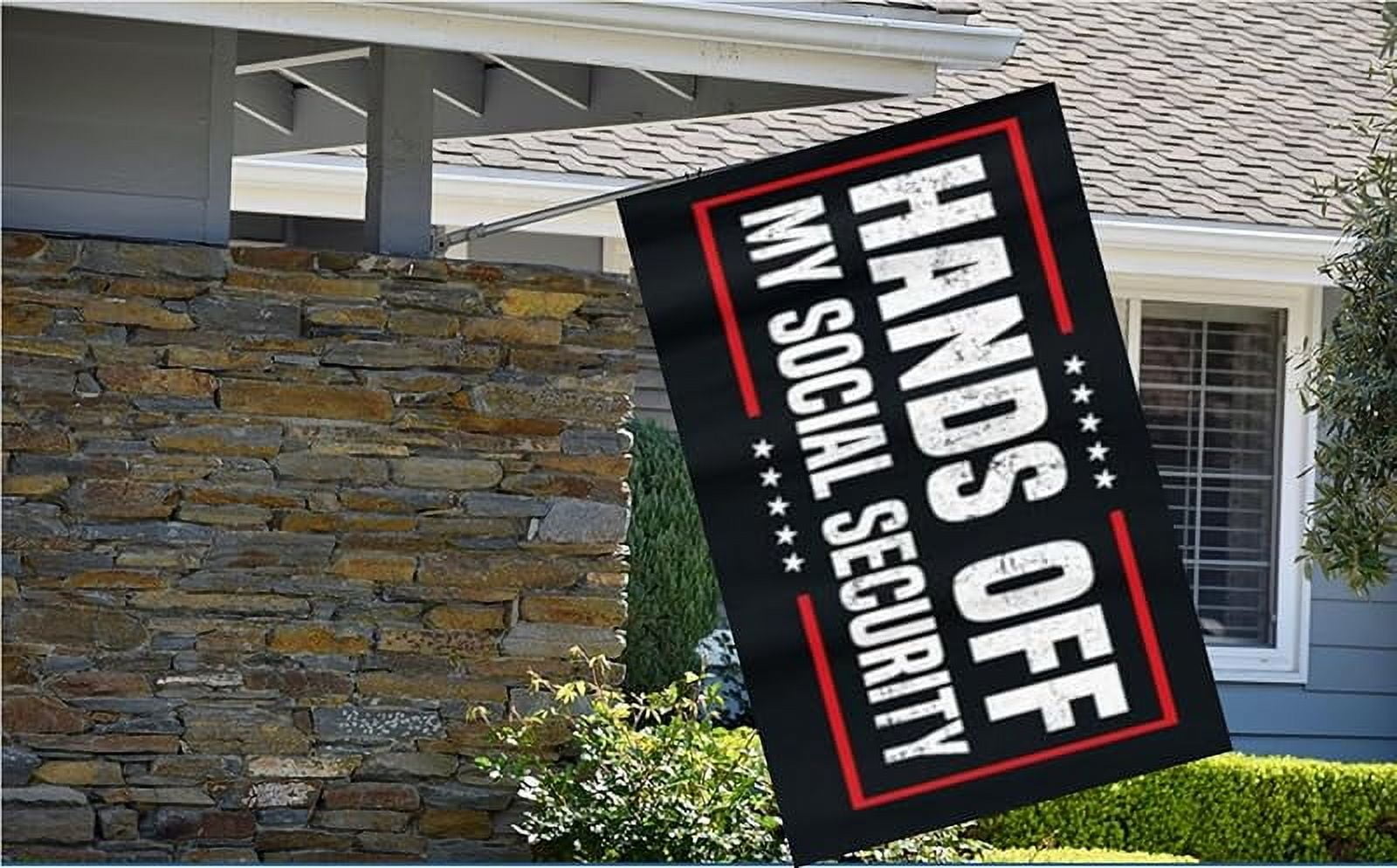 Hands Offs Protests Social Security And Medicare Protests Yard Flag ...