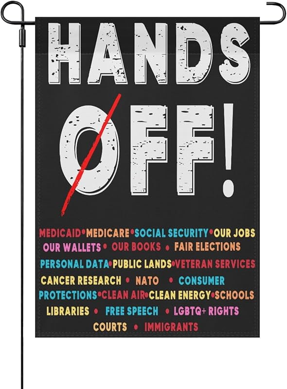 Hands Offs Protests Social Security And Medicare Protests Yard Flag ...
