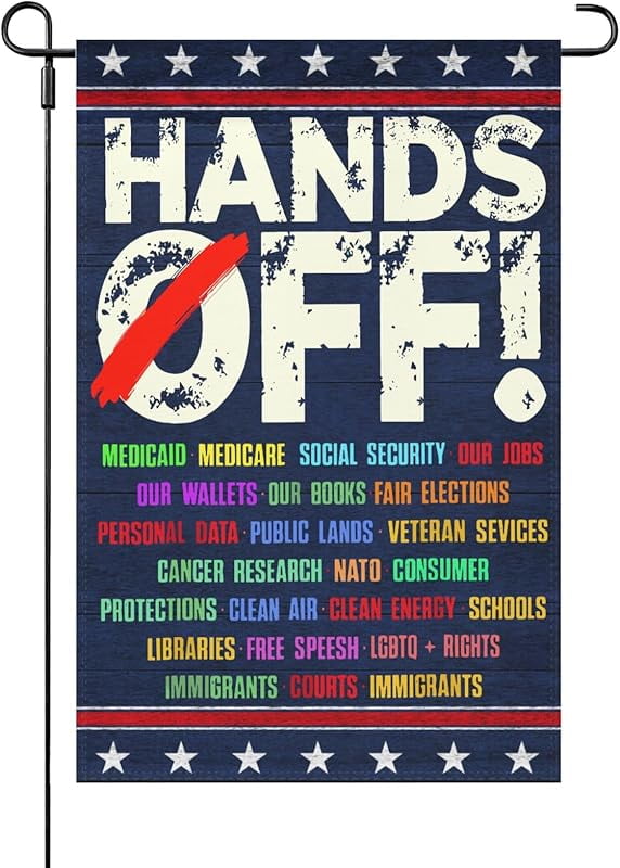 Hands Offs Protests Social Security And Medicare Protests Yard Flag ...