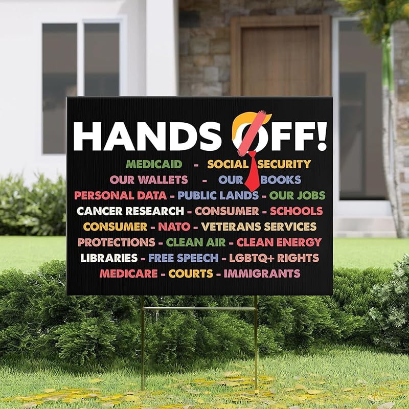 Hands Offs Protests Social Security And Medicare Protests Yard Flag ...