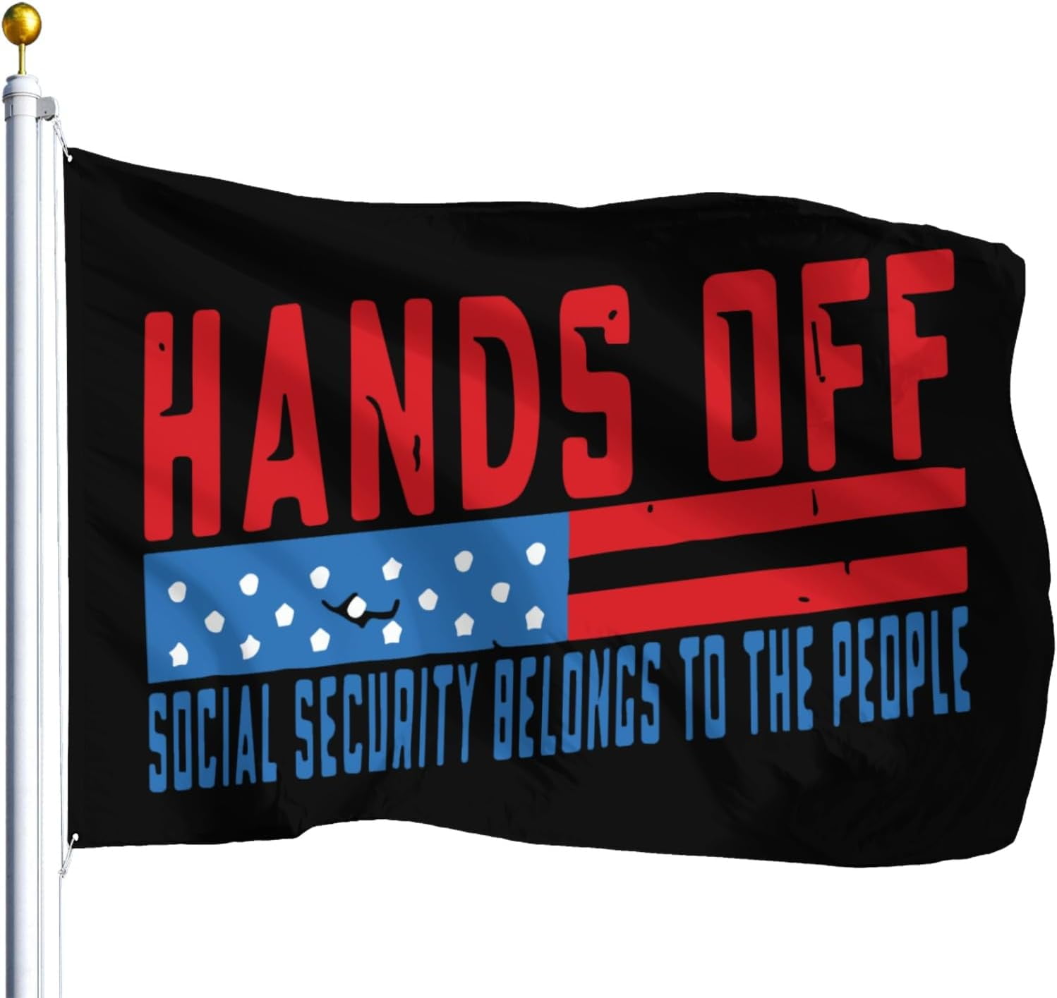 Hands Offs Protests We The Peopless US American Flag For Wall Hanging ...