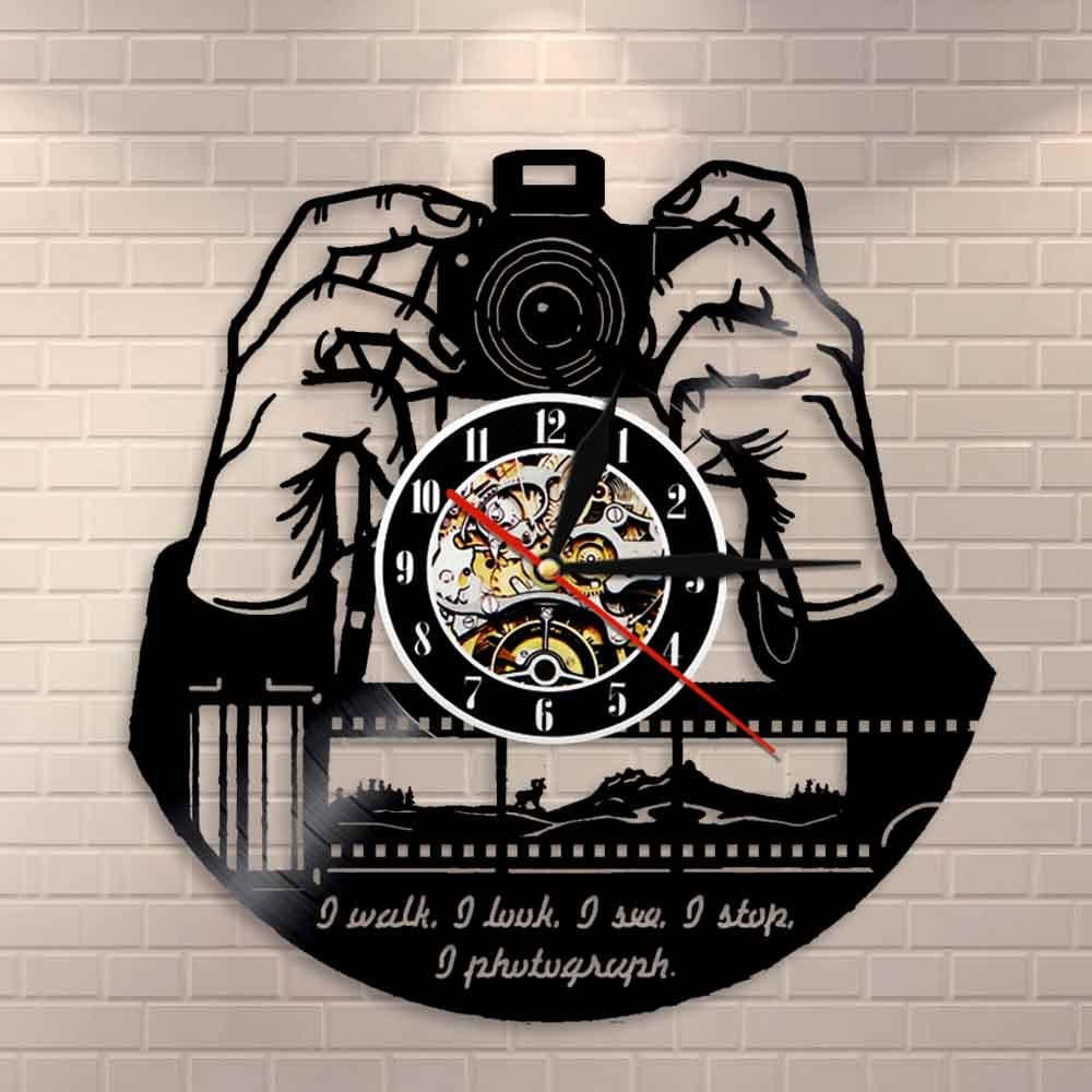 Hands On Camera Photo Camera Wall Clock Photographers Vinyl Record Wall ...