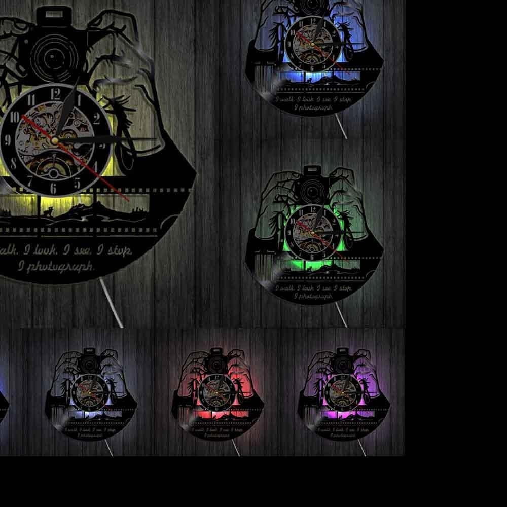 Hands On Camera Photo Camera Wall Clock Photographers Vinyl Record Wall ...