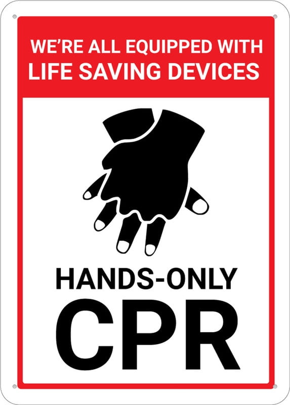 Hands Only Cpr Sign For House 12" X 8" Yard Sign, Premium Aluminum, Sun ...