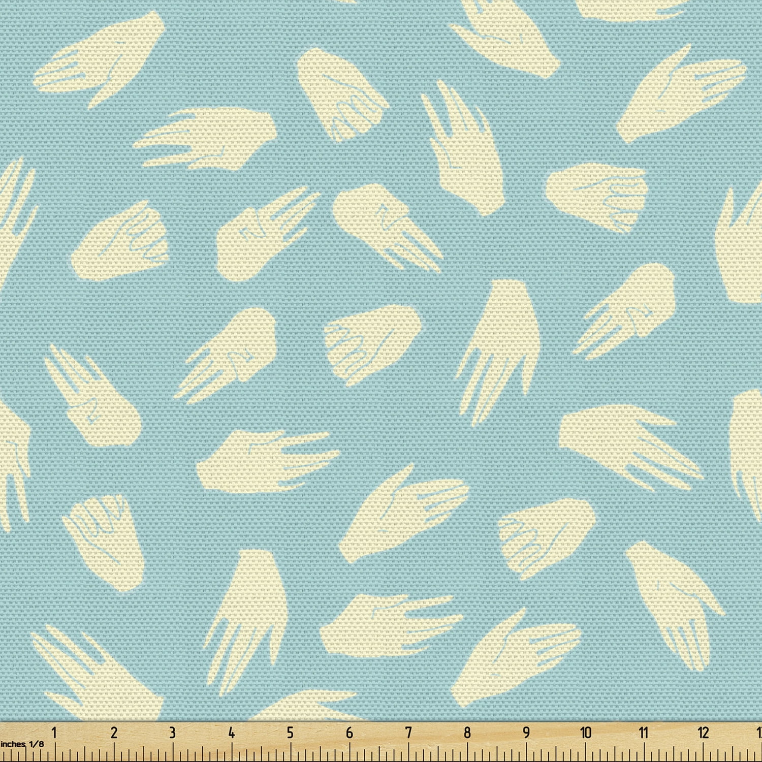 Ambesonne Hands Fabric by the Yard Upholstery, Different Human Finger ...