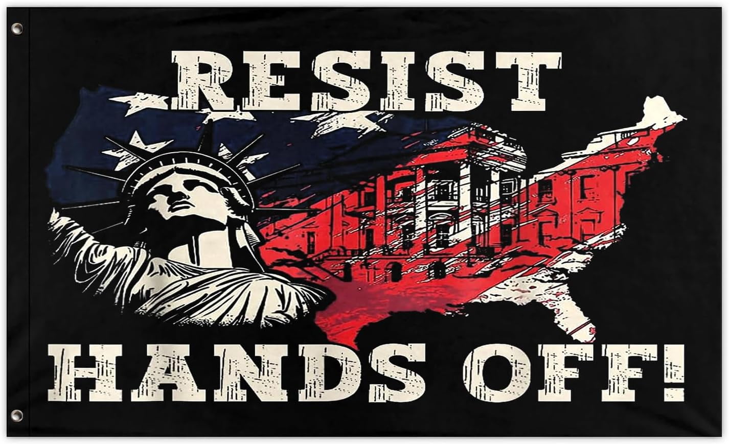 Hands Off Statue of Liberty Double-layer Flags Outdoor Trippy Flag For ...