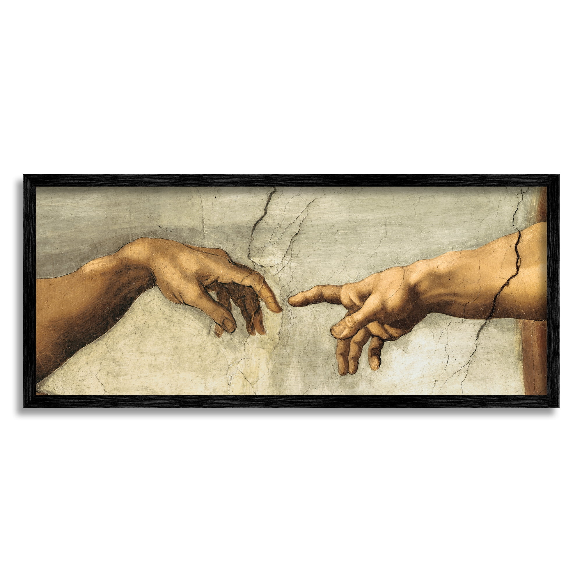 Hands of The Creation Of Adam Religious 24 in x 10 in Framed Painting ...