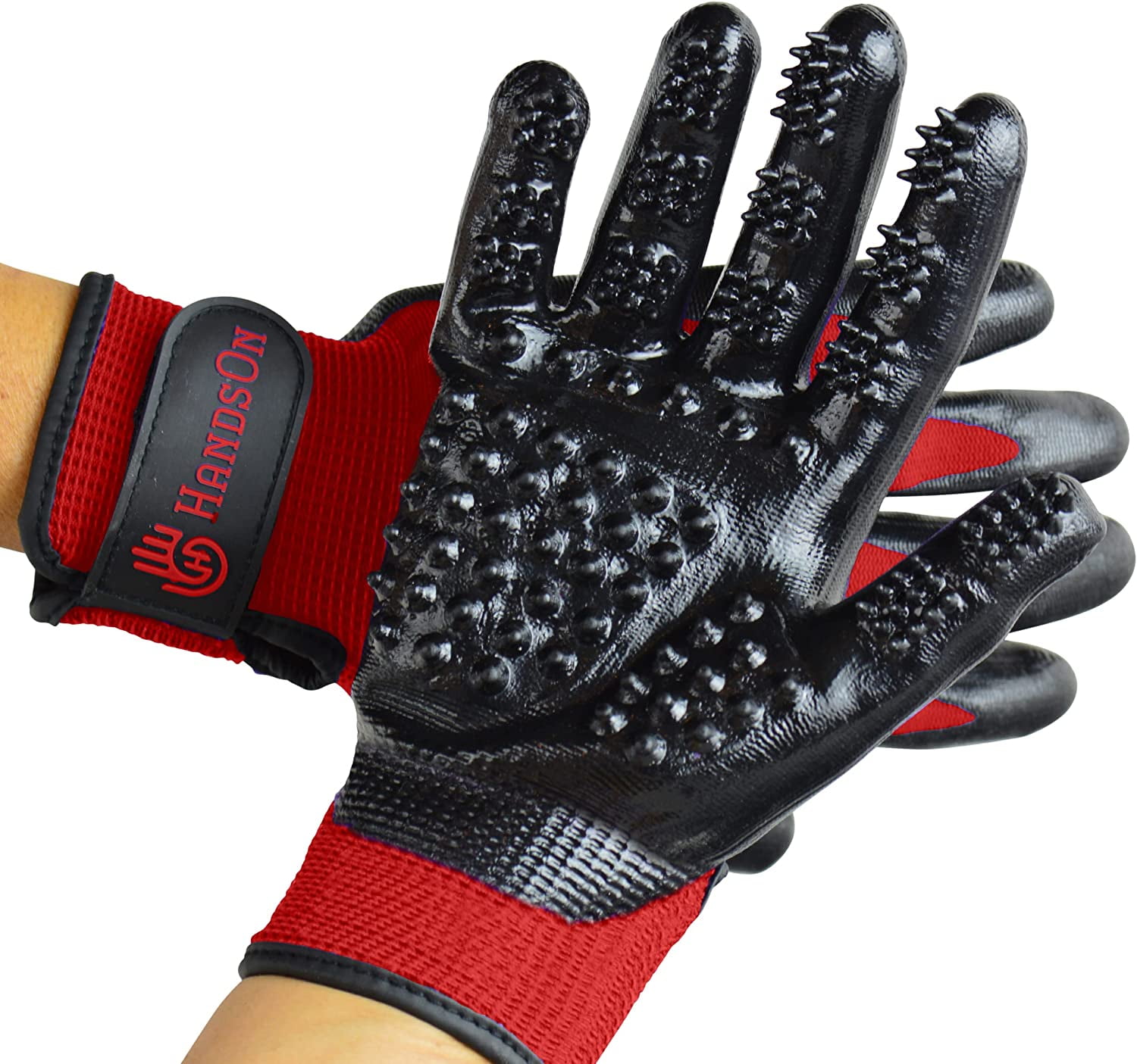 HandsOn Pet Grooming Gloves - Patented #1 Ranked, Award Winning ...