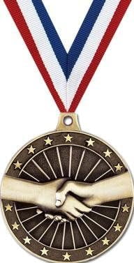 Handshake Medals - 2" and 10 Per Pack-Great for Achievement, Excellence ...