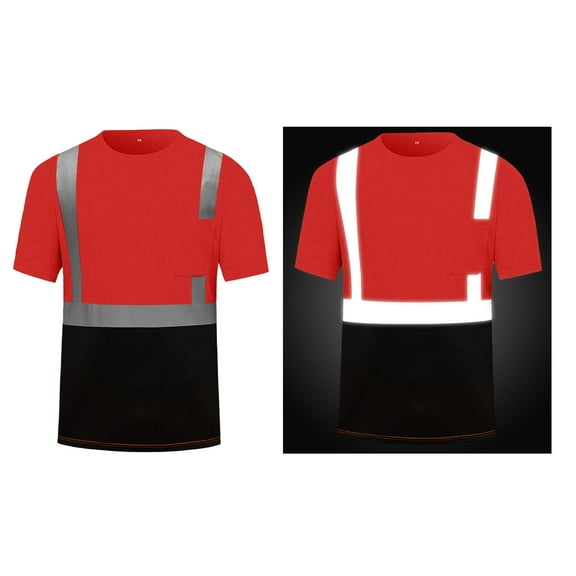 Hi Vis Shirts Quick Dry Safety T-Shirt with Reflective Strips and ...