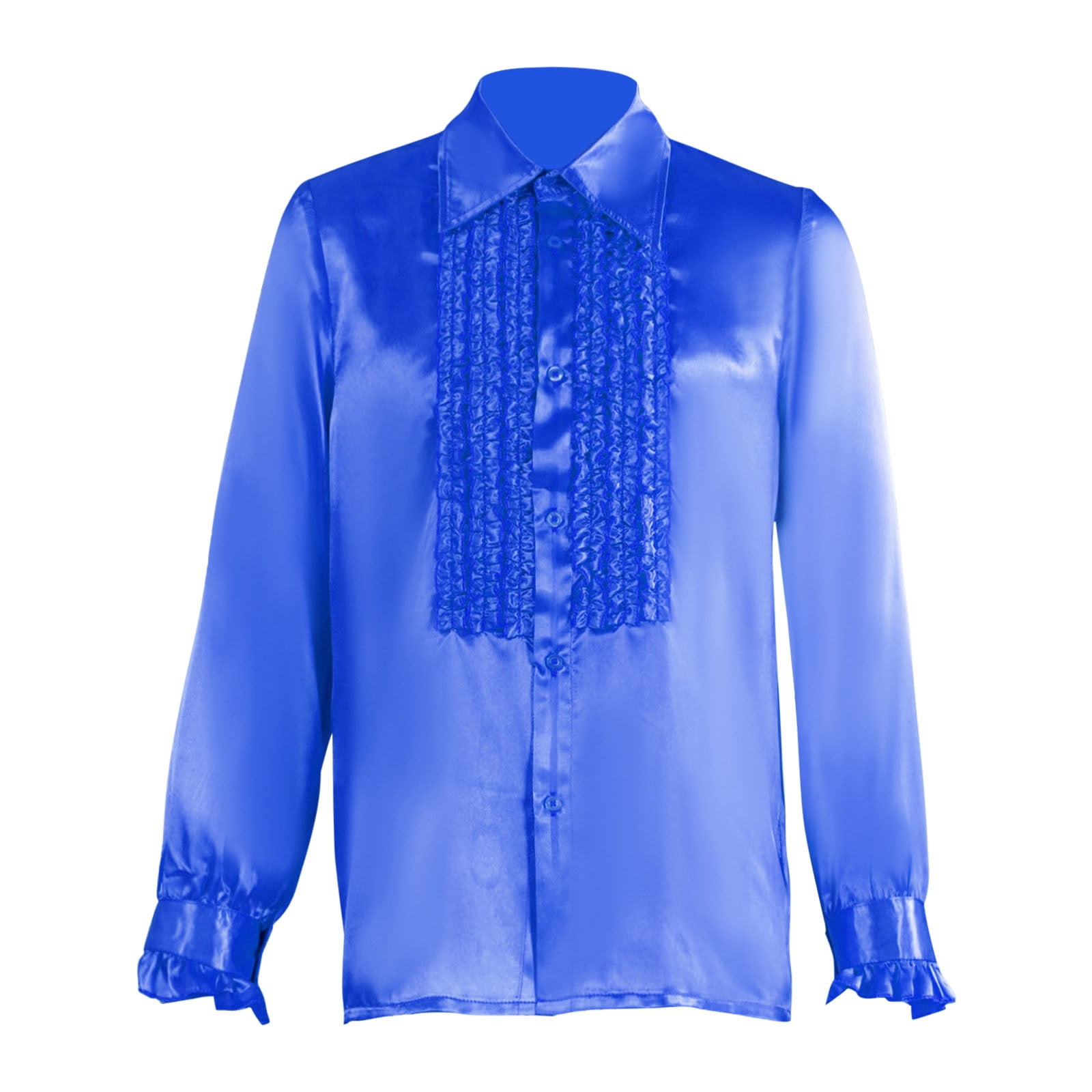 Handshe Men's Solid Stage Performance Dress Shirt, Long Sleeve Formal ...