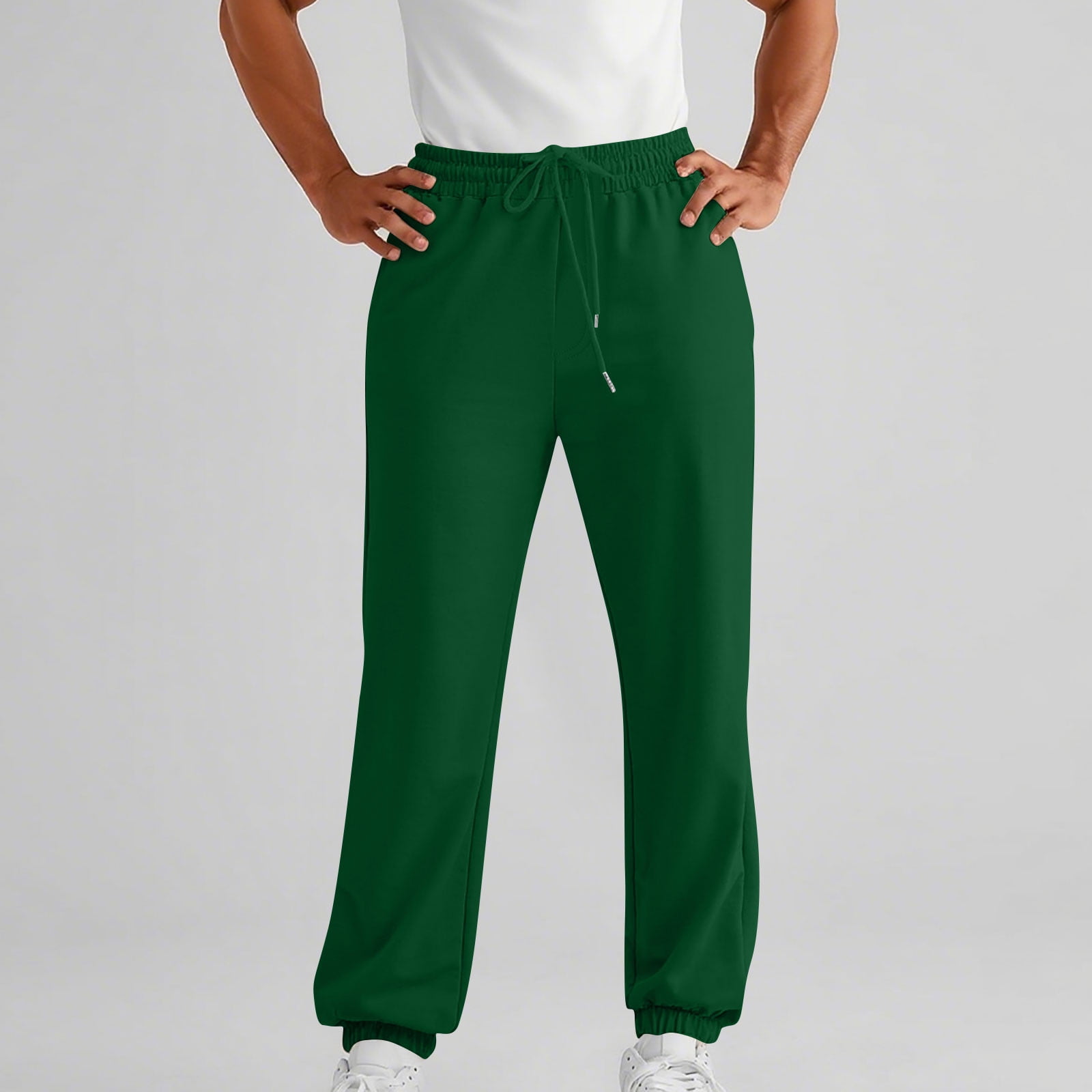 Handshe Men's Stylish Elastic Waist Jogger Pants - Casual Sport Design ...