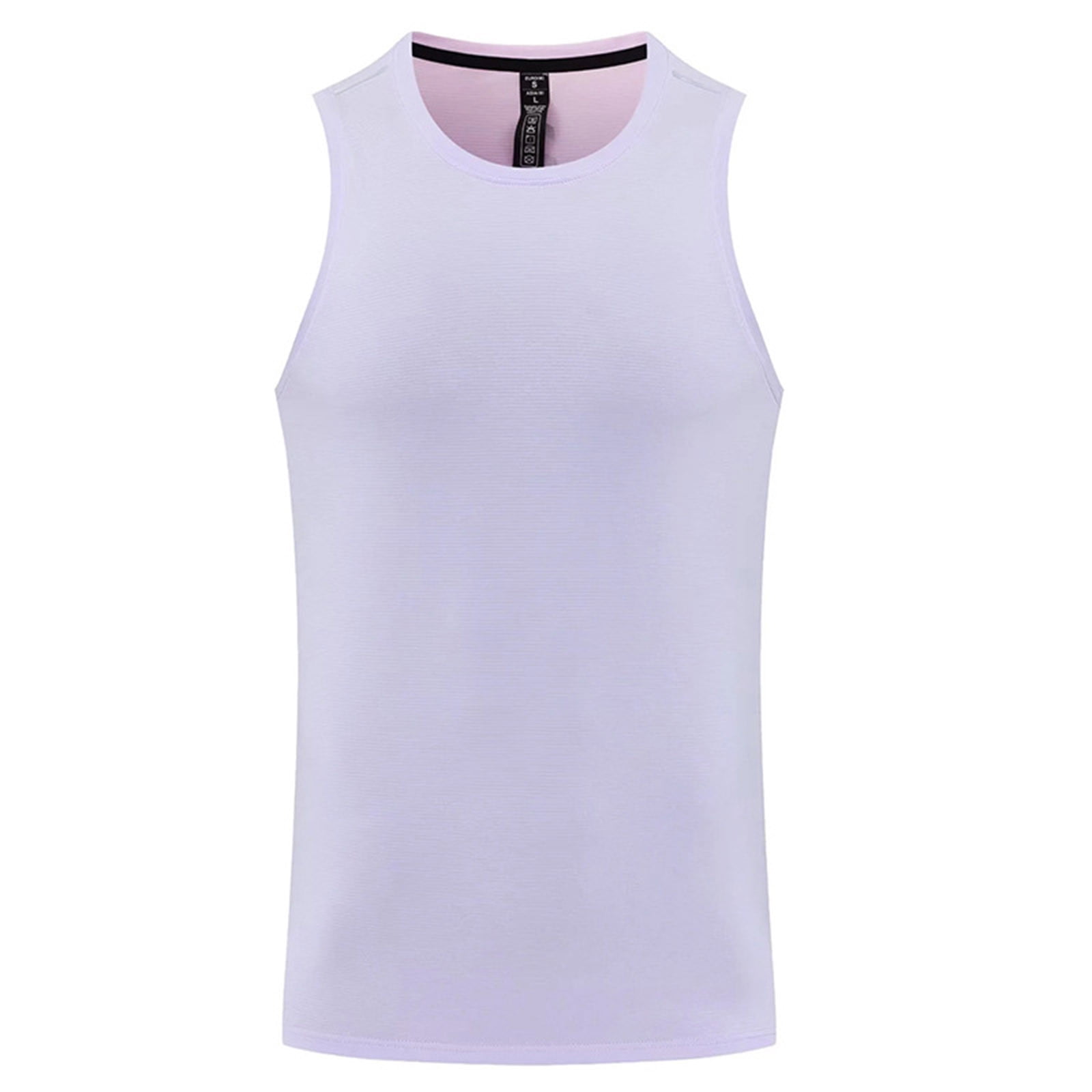Handshe Men's Tank Top, Round Neck Solid Color, Quick-Dry for Sports ...