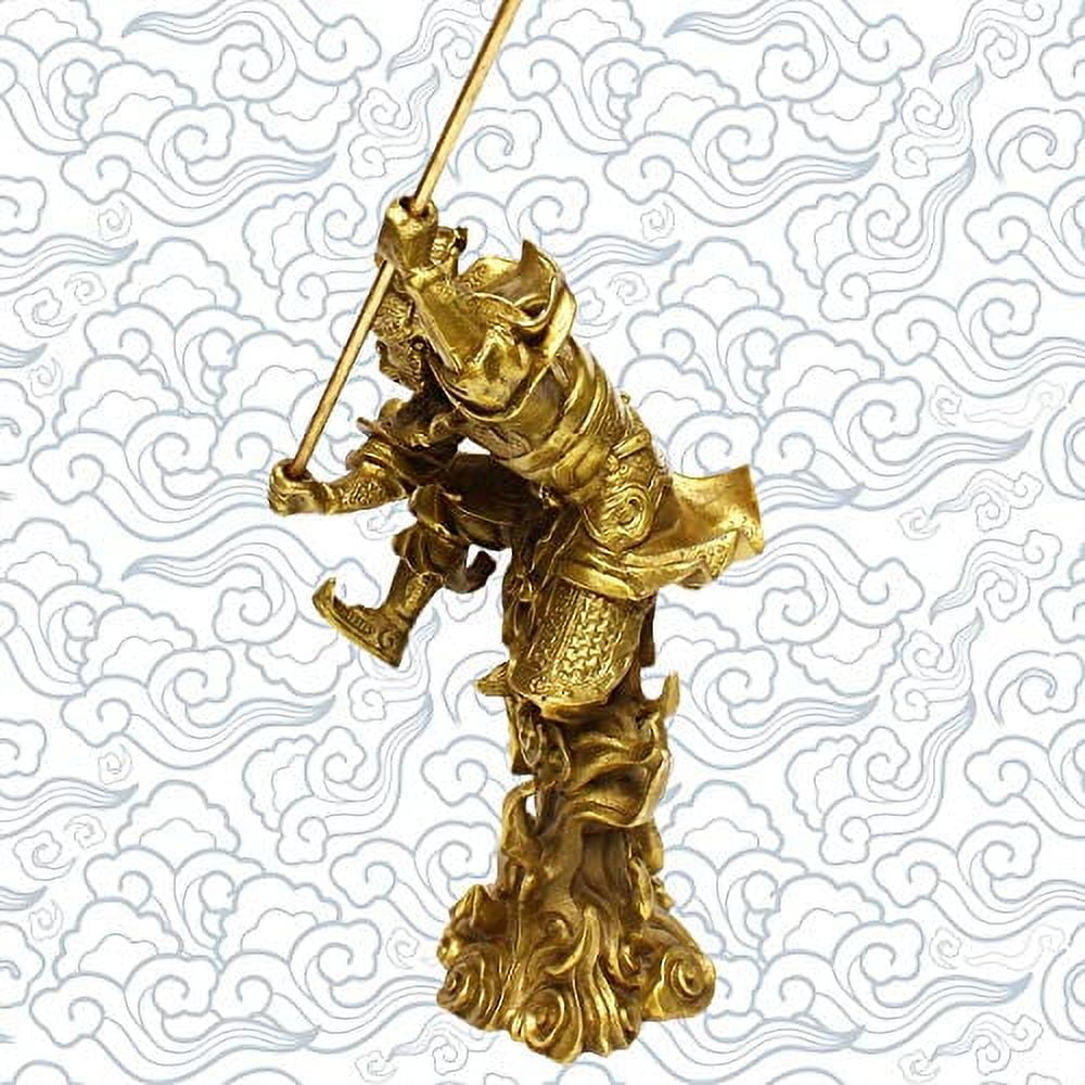 Handsome Brass Monkey King Statue Sun Wukong Figurine Gold Decor ...