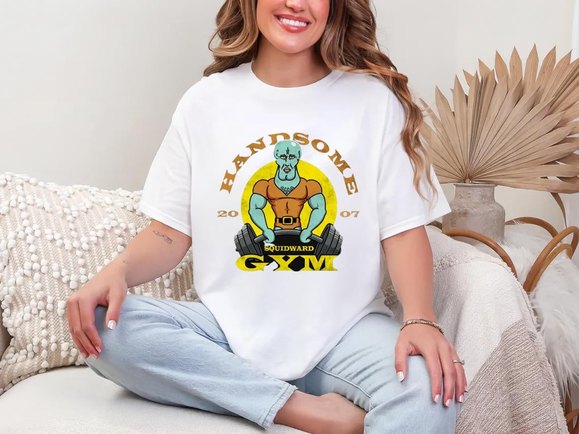 Handsome Squidward Gym Meme Workout Funny Fan Art T-shirt, for men ...