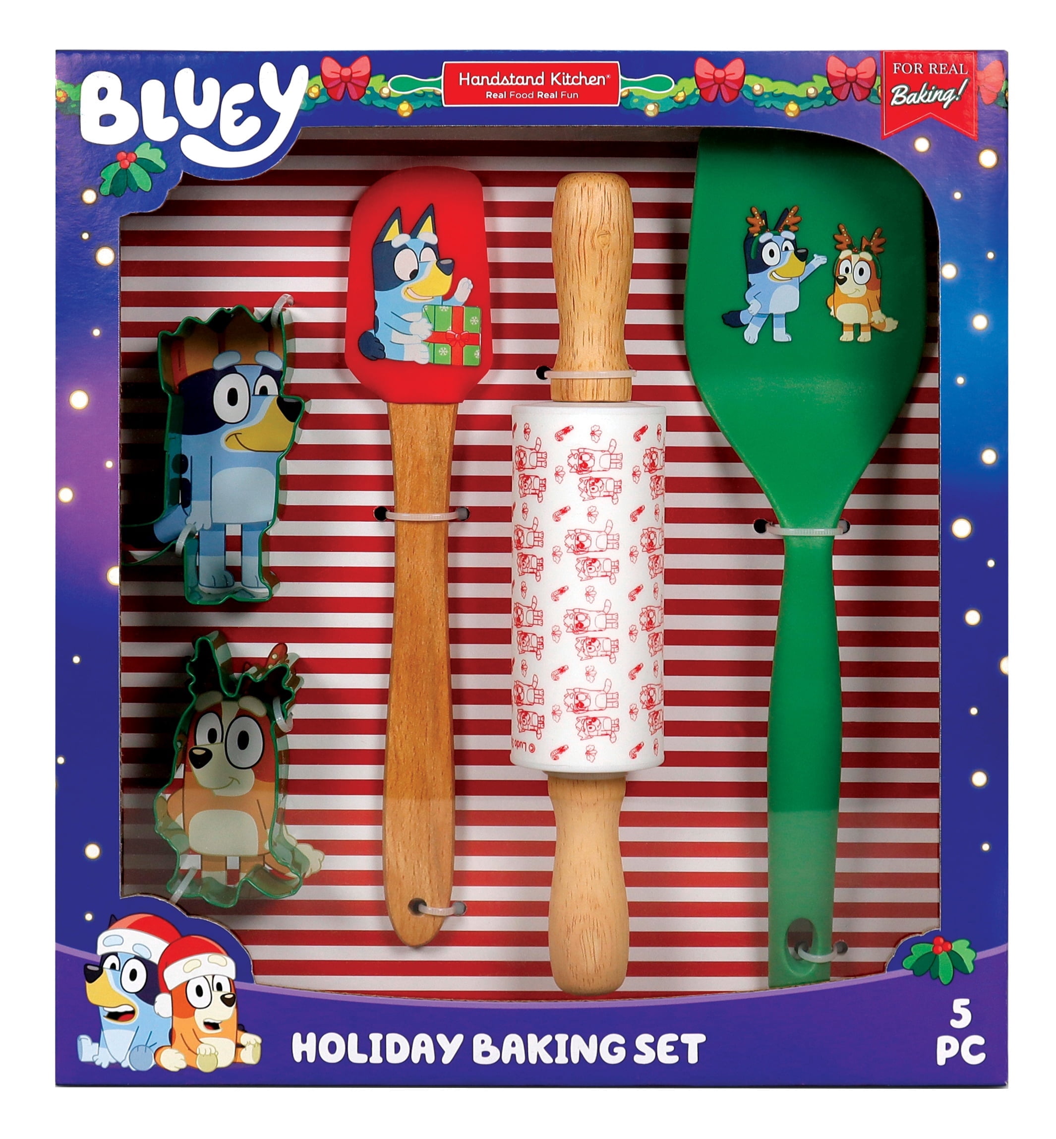 Handstand Kitchen Bluey Holiday Baking Set with Bluey and Bingo Cookie ...