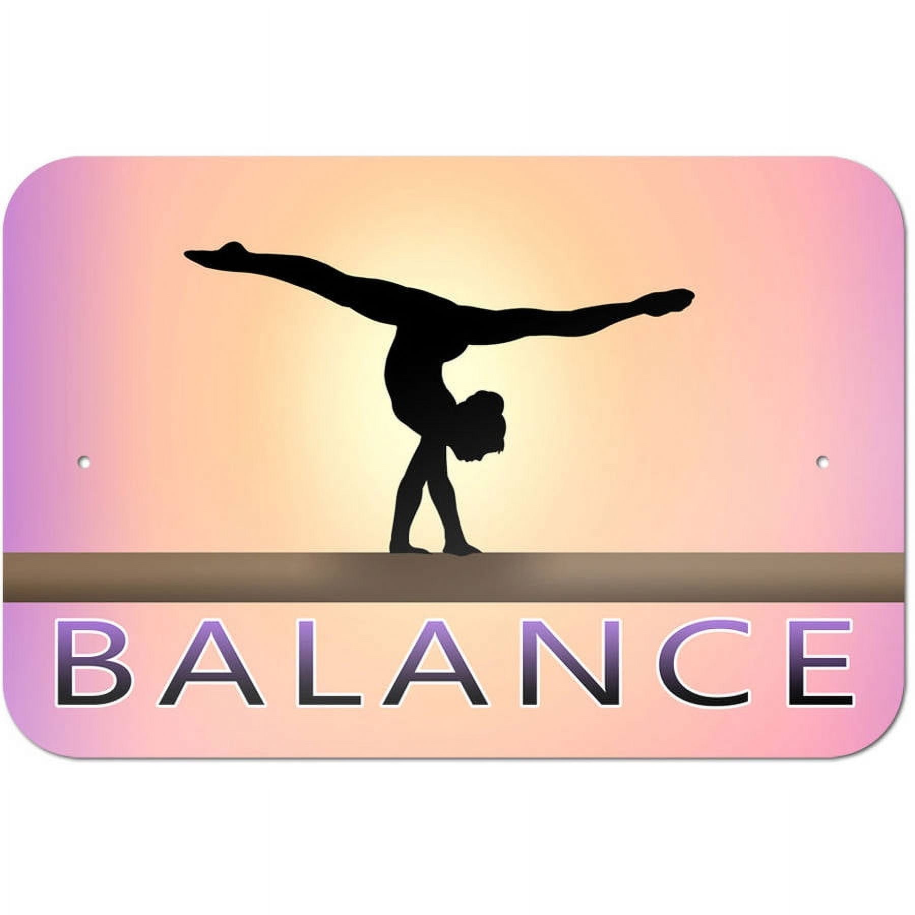 Handstand on Balance Beam Gymnast Gymnastics Female Sign - Walmart.com