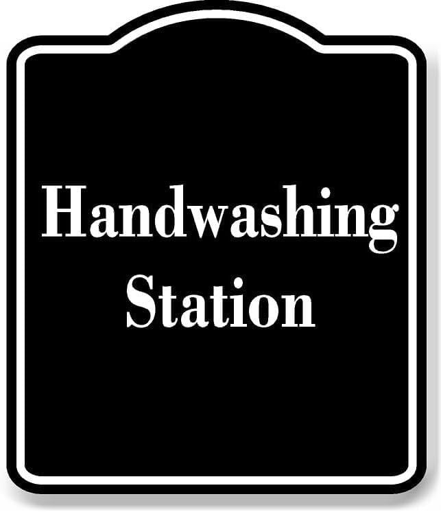 Handwashing Station BLACK Aluminum Composite Sign 15''x18'' - Walmart.com