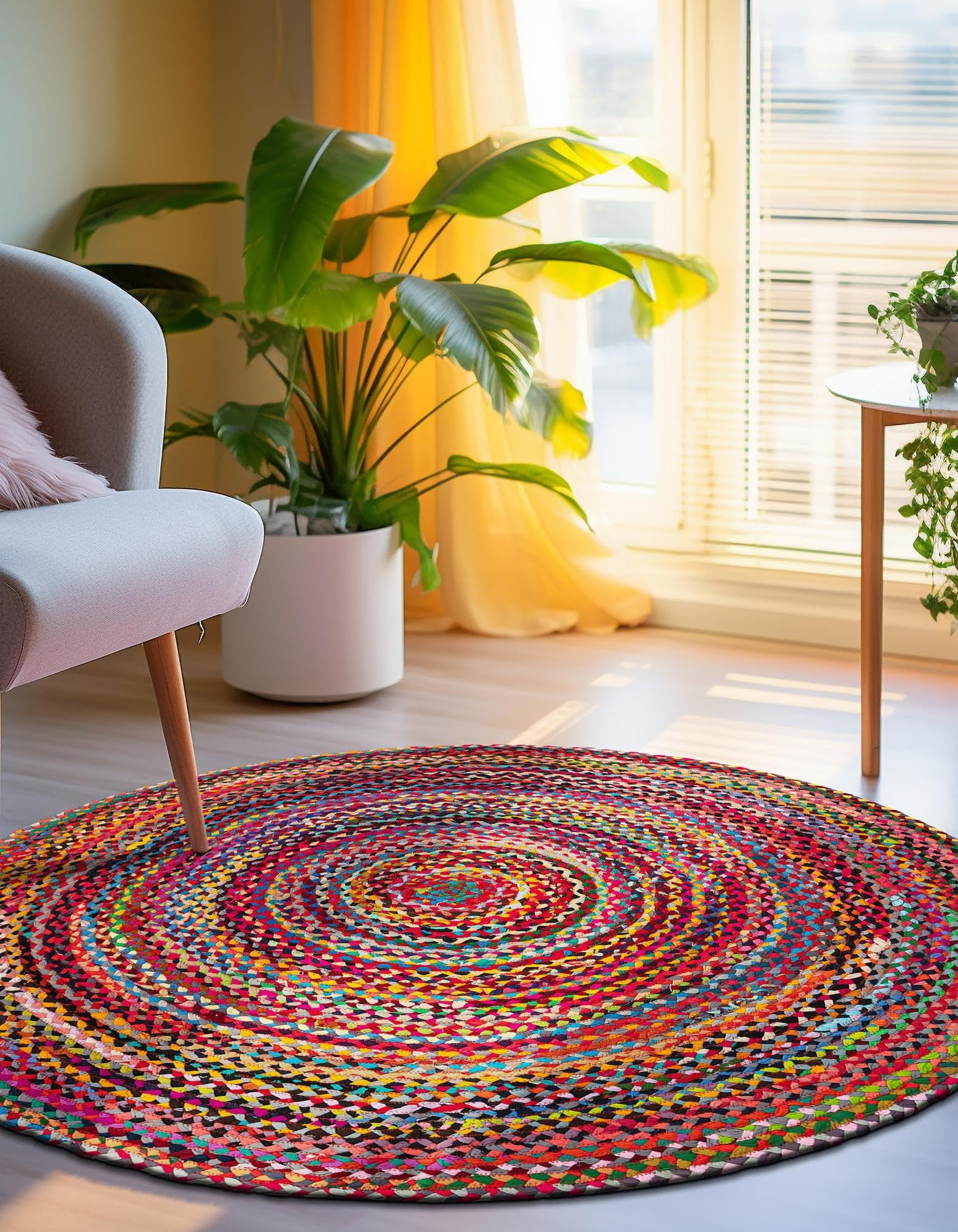 Handwoven Chindi Cotton Rug – Colorful, Reversible, Eco-Friendly ...