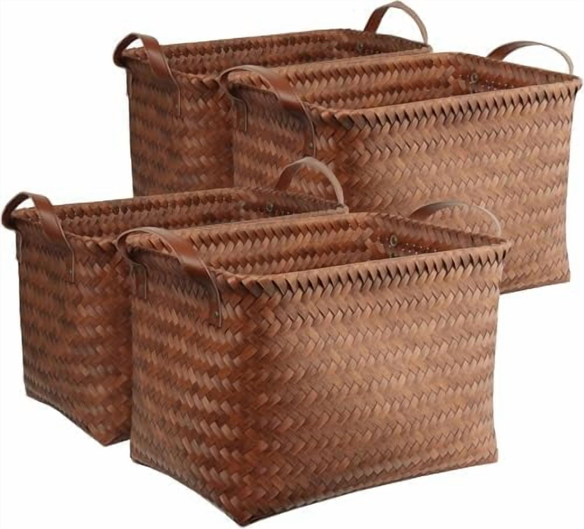 Handwoven Clothes Basket Laundry Hampers Large Wicker Storage Baskets ...