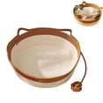 Handwoven Cotton Rope Cat Basket Bed,Foldable Scratchable & Round Cat ...