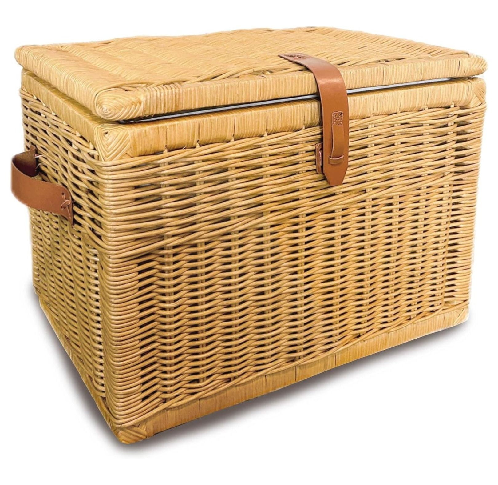 Handwoven Deep Wicker Storage Trunk, Natural Rattan Wicker Chest with ...