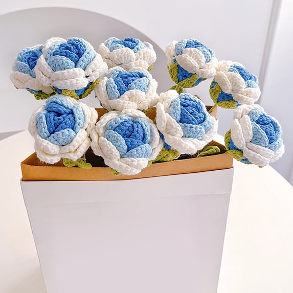 Handwoven Eternal Flower Gradual Rose Imitation Flower Woolen Thread ...