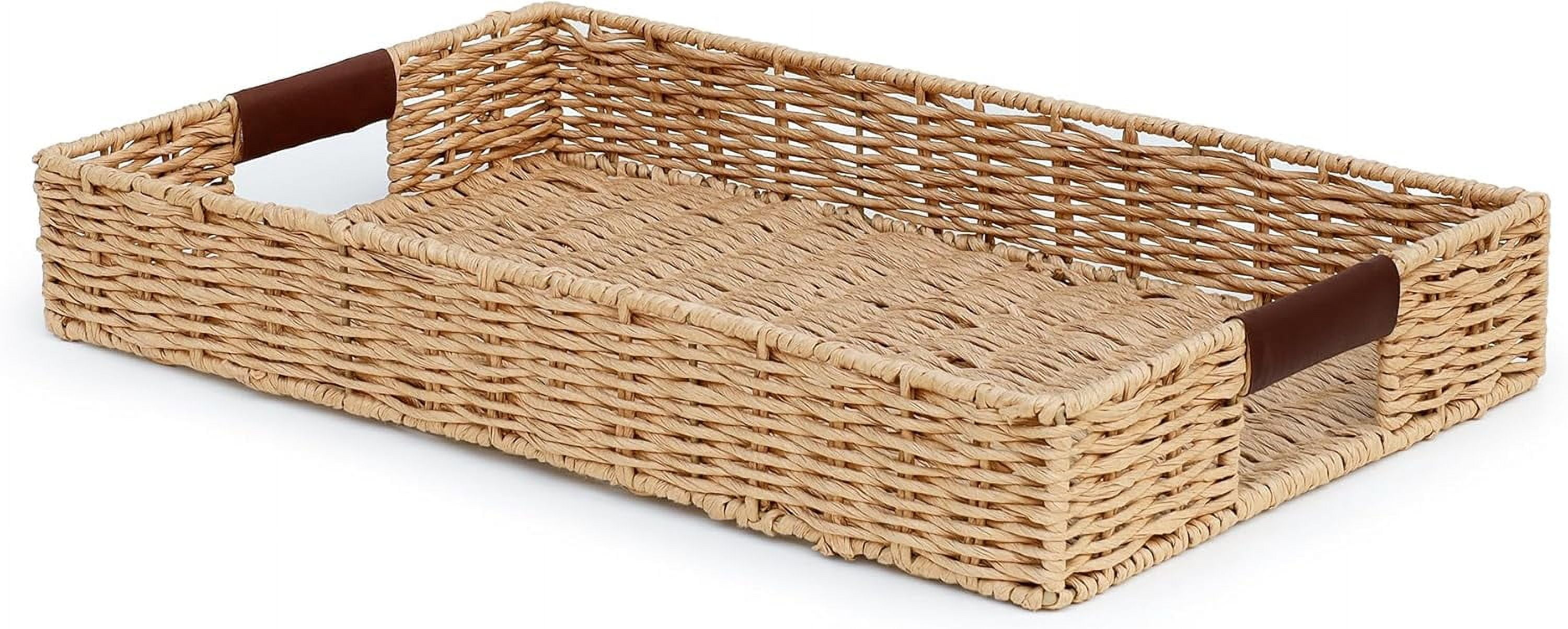 Handwoven, Multipurpose Rectangle Rattan Tray, 20" x 12" – Durable ...