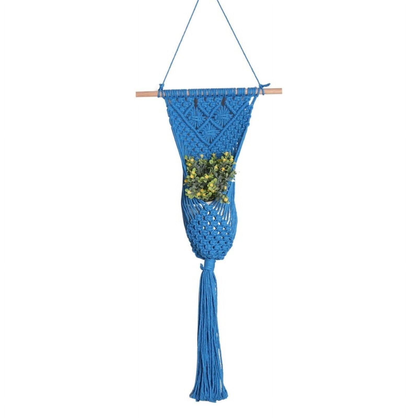 Handwoven Pendant Wall Hanging Flower Container Cotton Rope Crafts ...