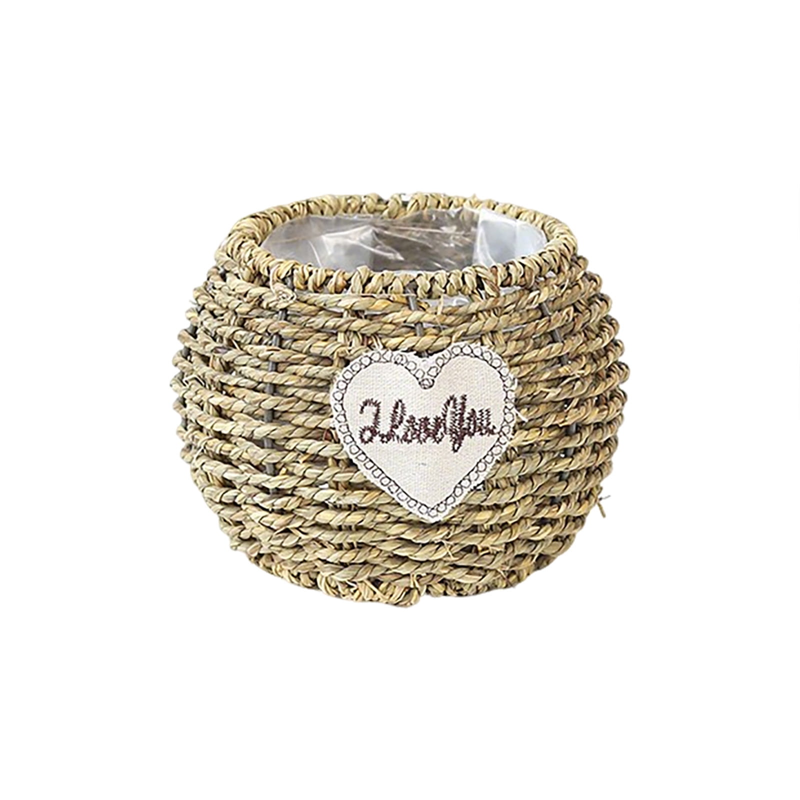 Handwoven Rattan Flower Pot, Natural Straw Planter Basket for ...