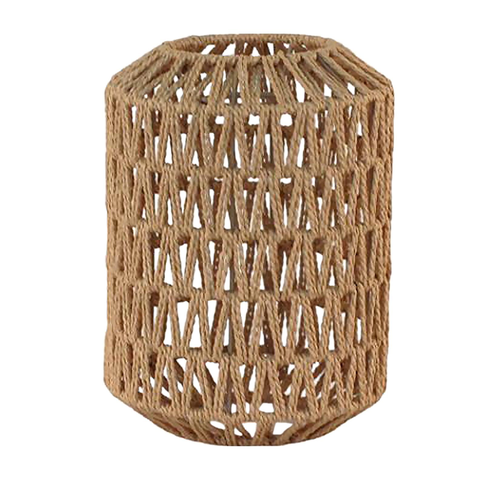Handwoven Rattan Lamp Shade Bulb Guard Chandelier Lamp Shade Woven ...