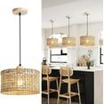 Handwoven Rattan Pendant Light, 11.8 Inch Bohemian Style 1 Light ...