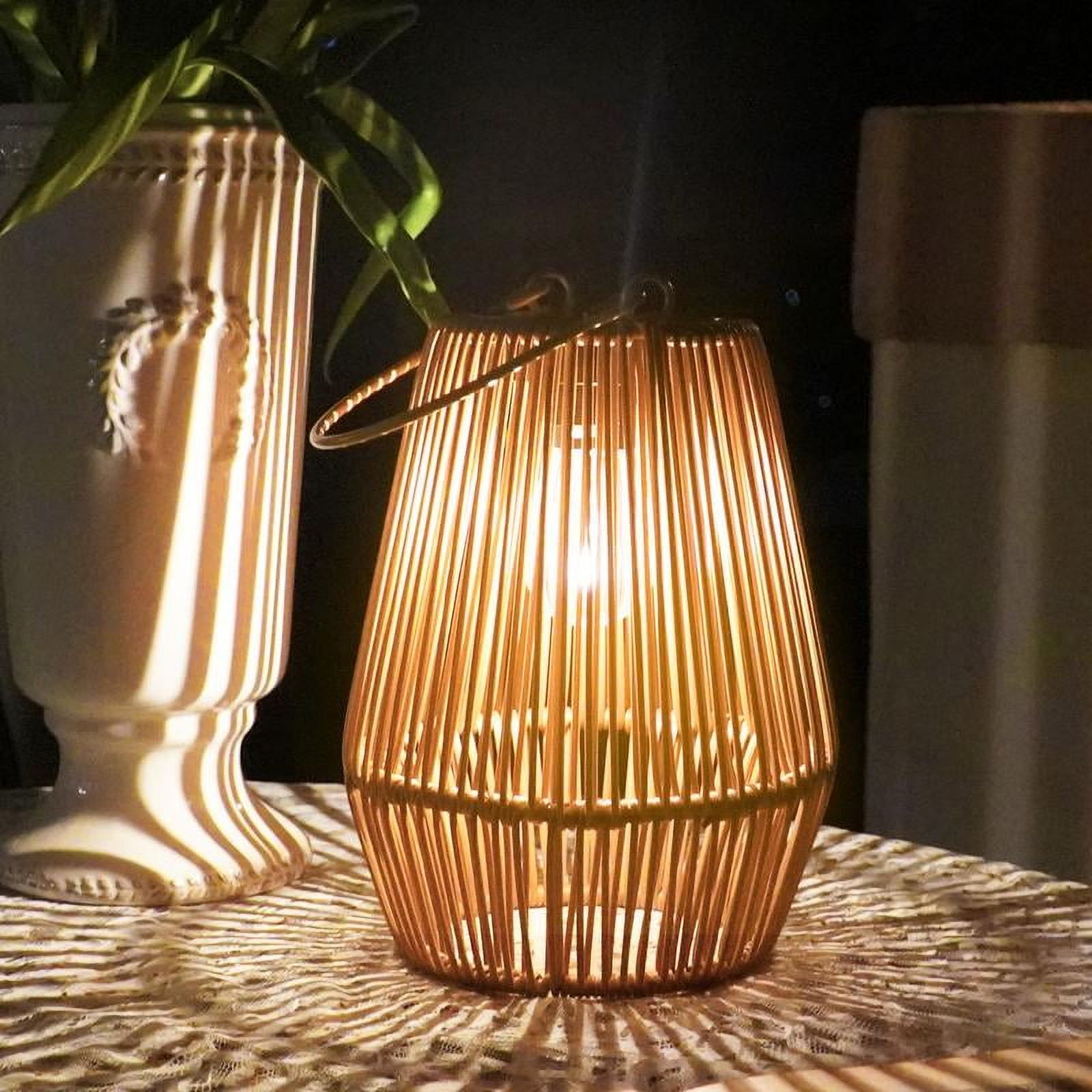 Handwoven Rattan Solar Lantern, Special Design Outdoor Solar Garden ...