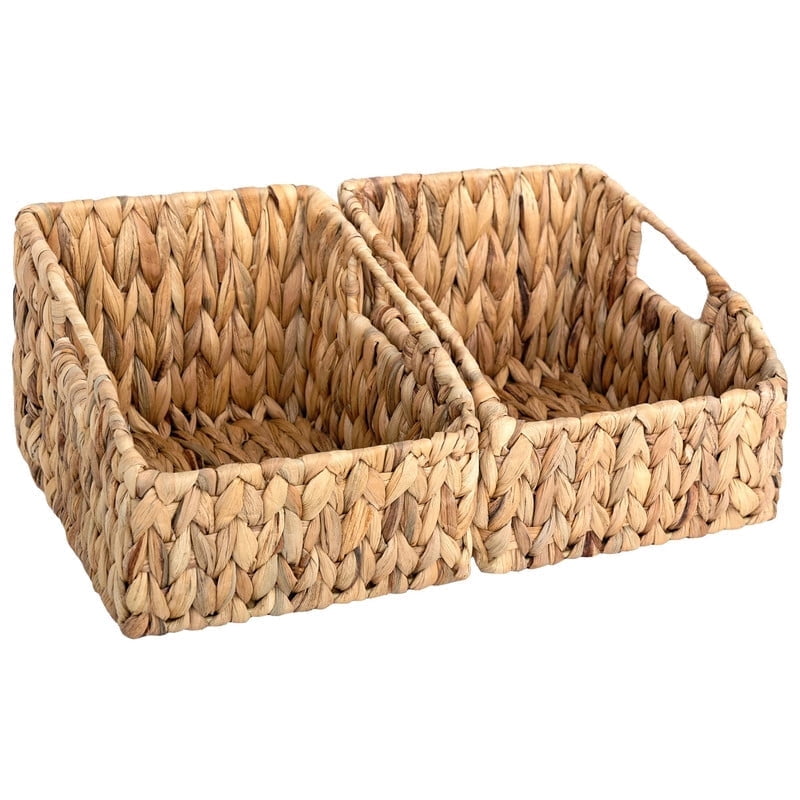 Handwoven Rattan Storage Basket, Small Wicker Baskets with Built-in ...
