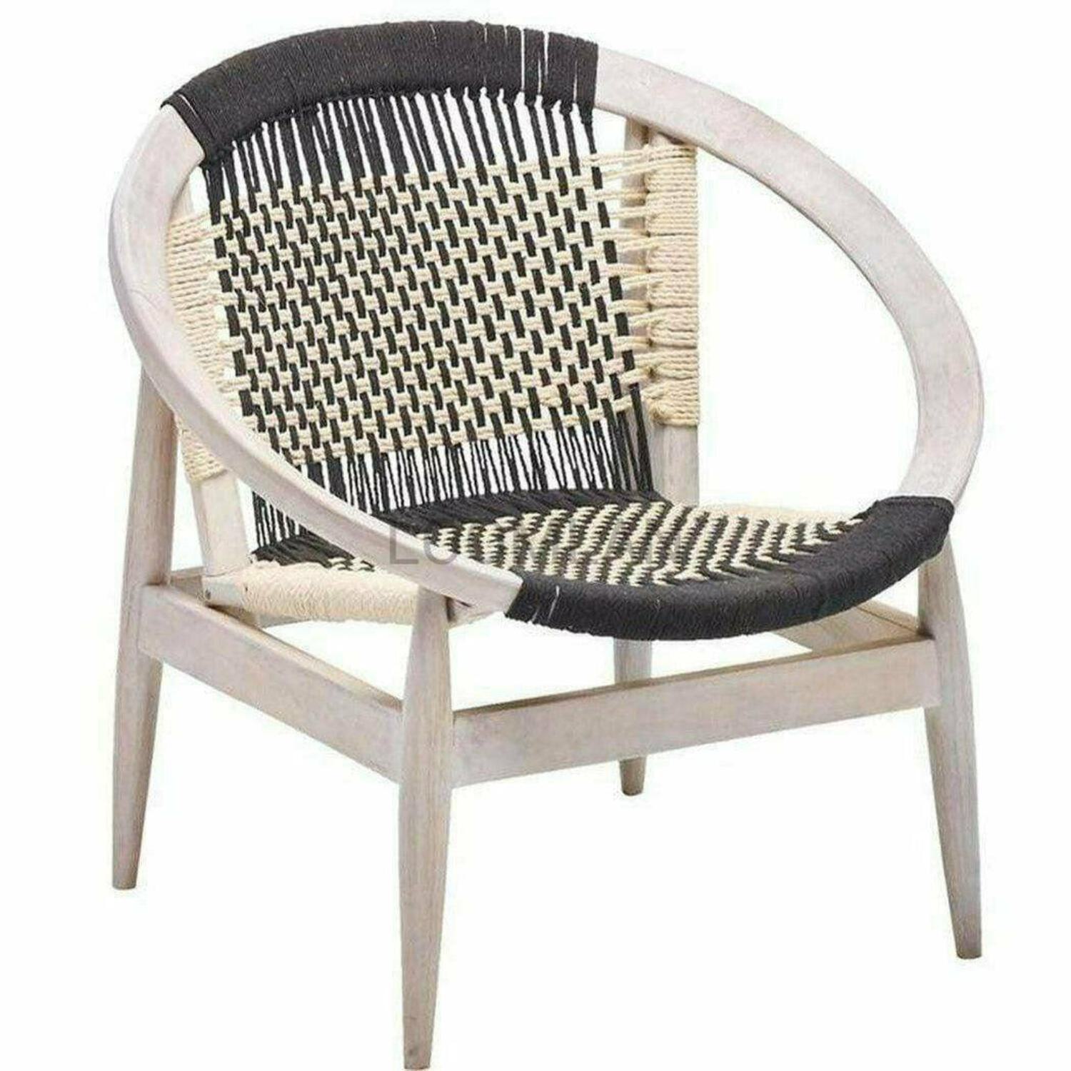 Handwoven Rope Papasan Whitewash Barrel Accent Chair Base - Walmart.com