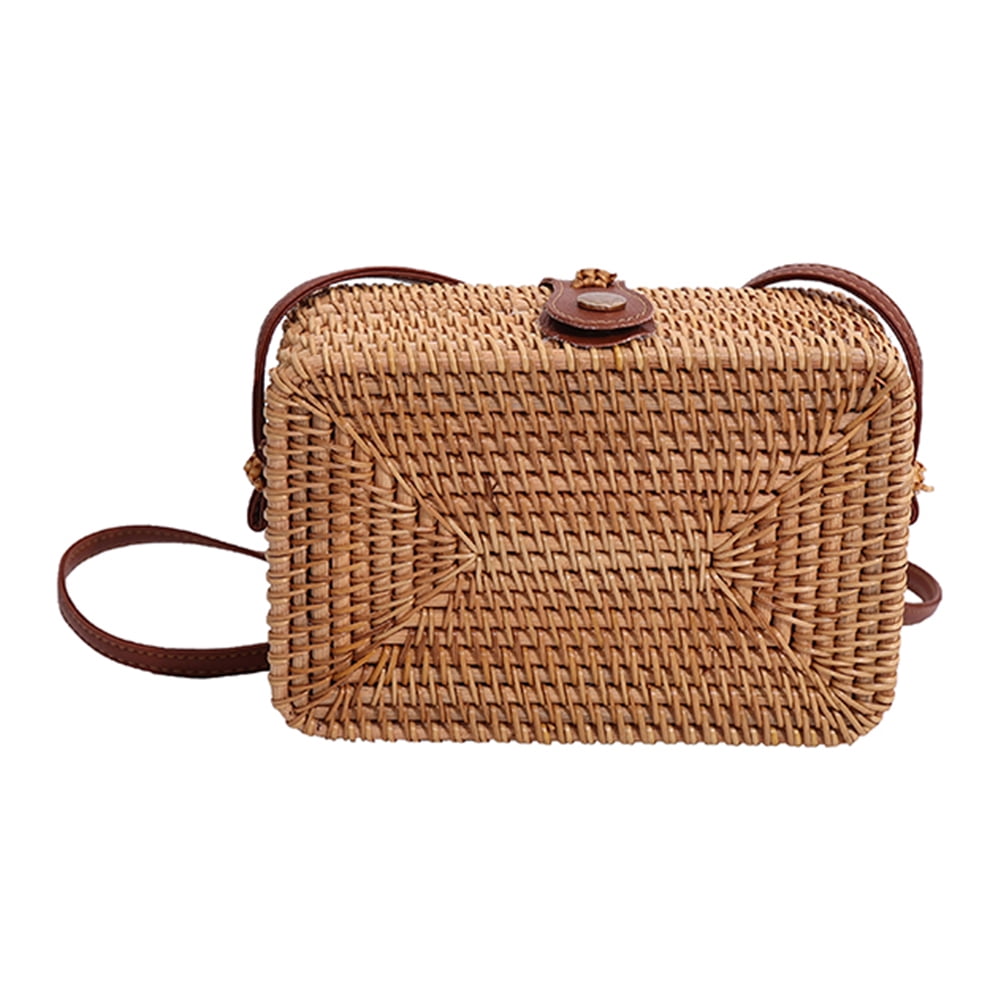 Handwoven Shoulder Bag Durable Rattan Crossbody Bag Daily Leisure ...