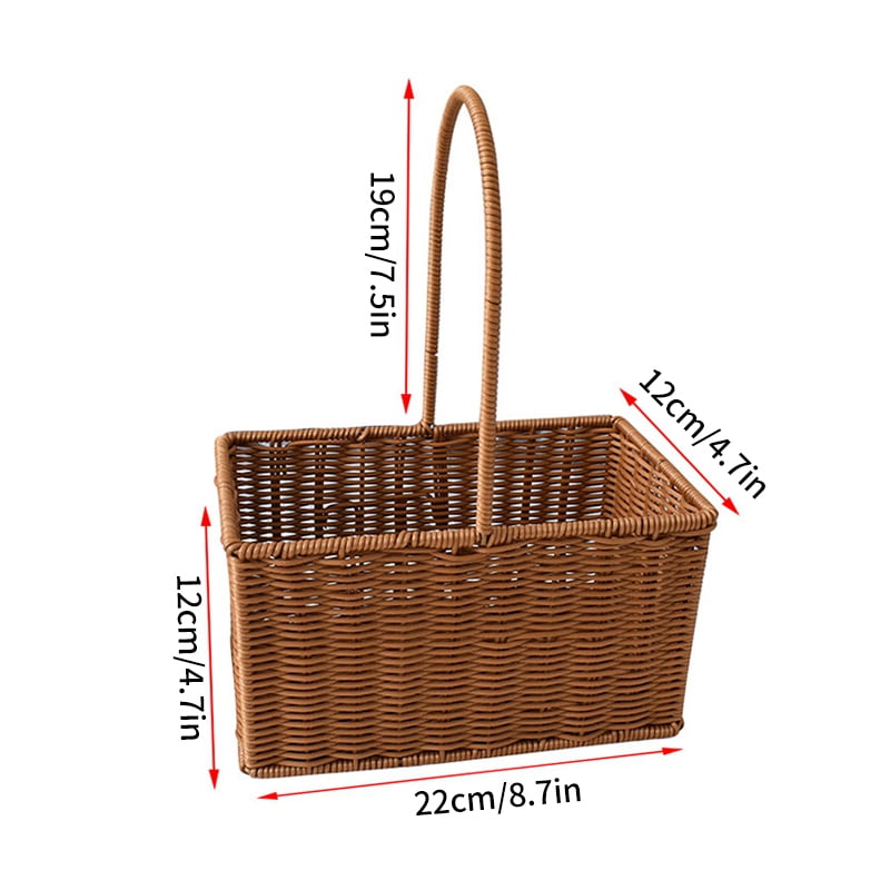 Handwoven Storage Basket Vegetable Flower Plant Hand Baskets Rattan ...