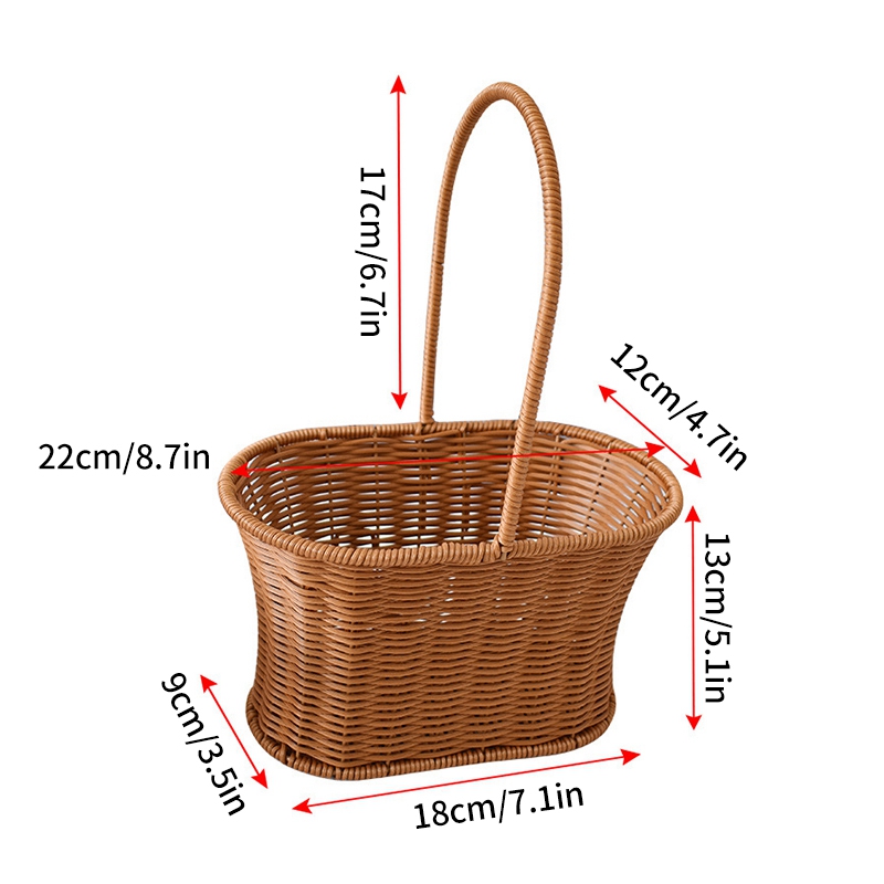 Handwoven Storage Basket Vegetable Flower Plant Hand Baskets Rattan ...