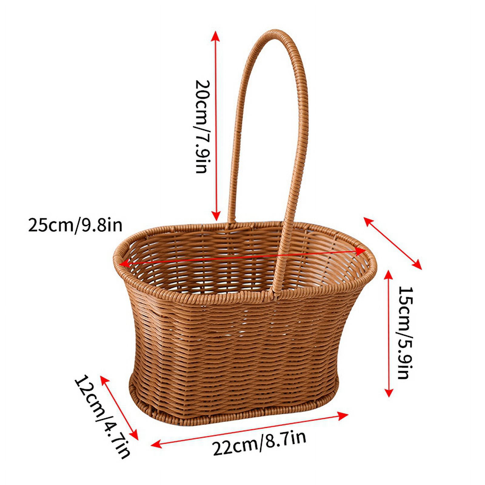 Handwoven Storage Basket Vegetable Flower Plant Hand Baskets Rattan ...