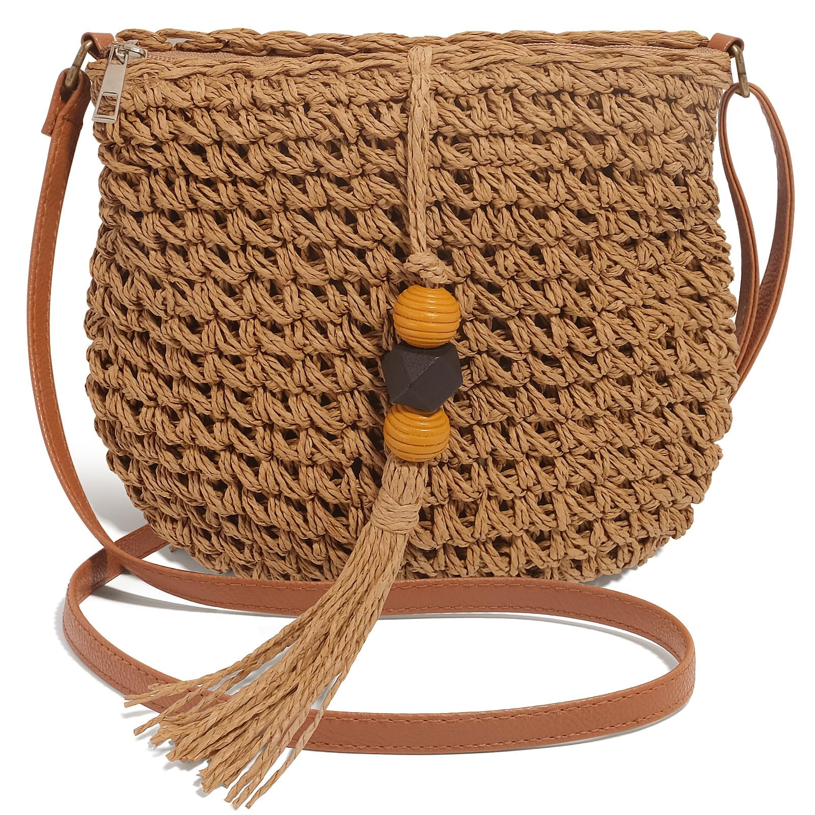 Handwoven Straw Bag for Women Vacation, Boho Beach Purse for Summer ...