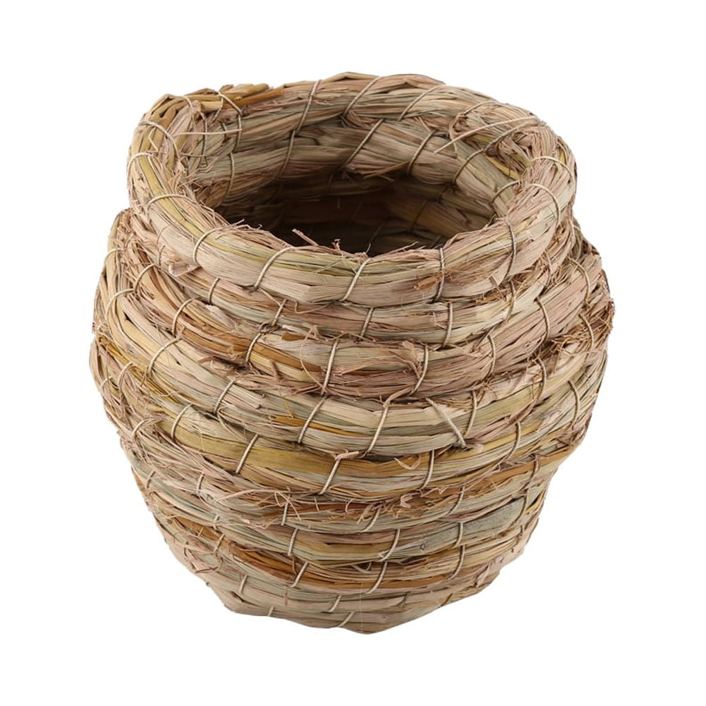 Handwoven Straw Bird Nest Hamster Cage Parrot Canary Finch Budgie ...