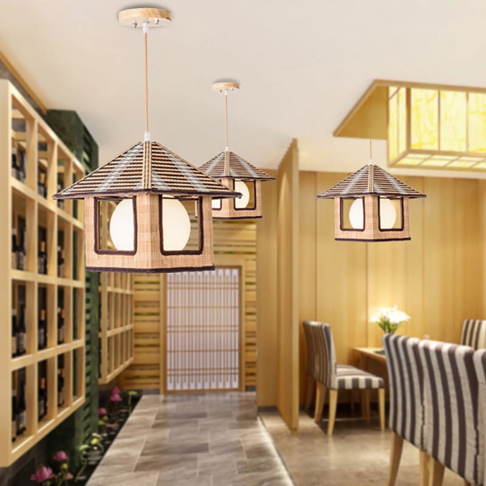 Handwoven rattan art chandelier Restaurant Mingsu Farm Corridor Living ...