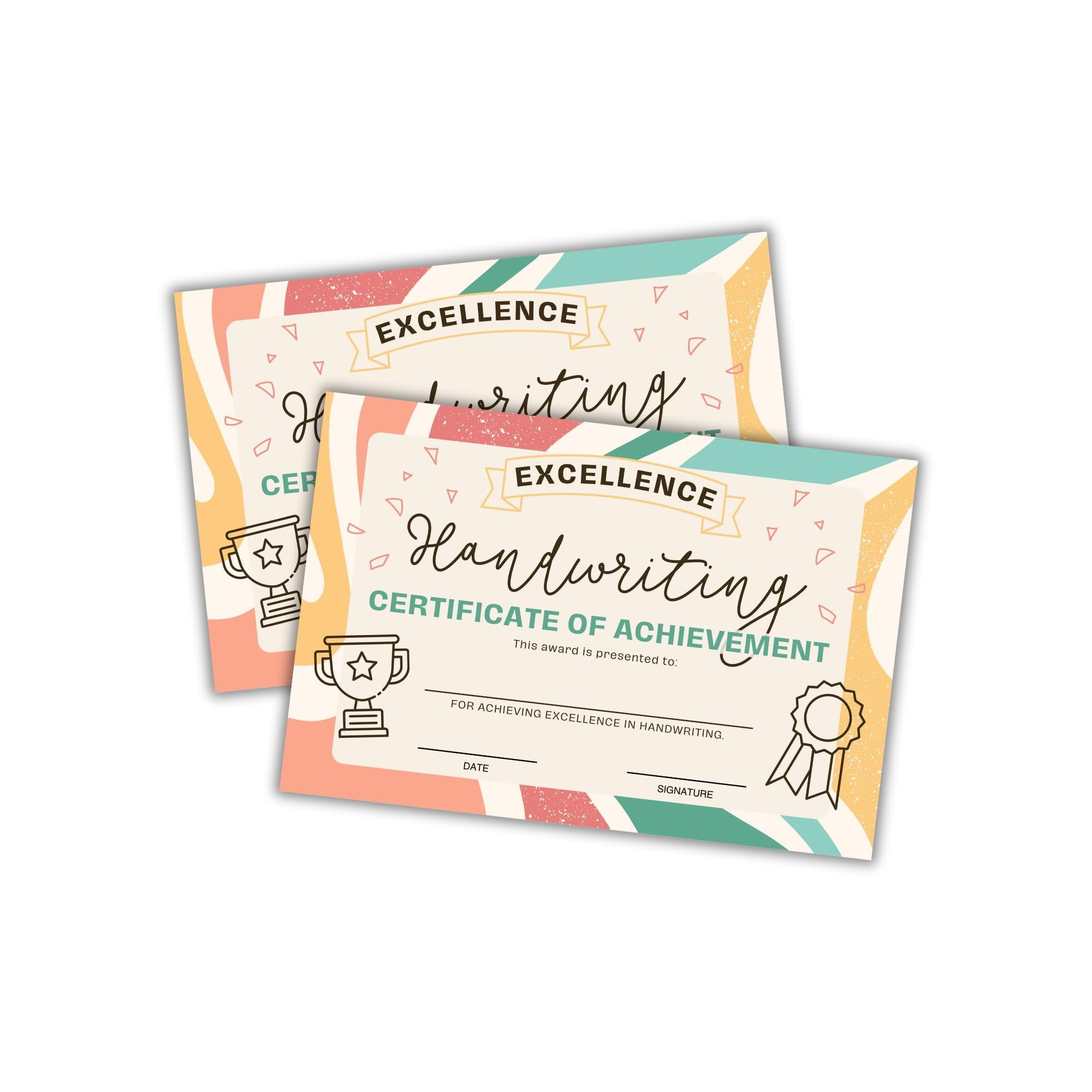 Handwriting Certificate of Achievement 30pk 6x9 Most Improved End of ...
