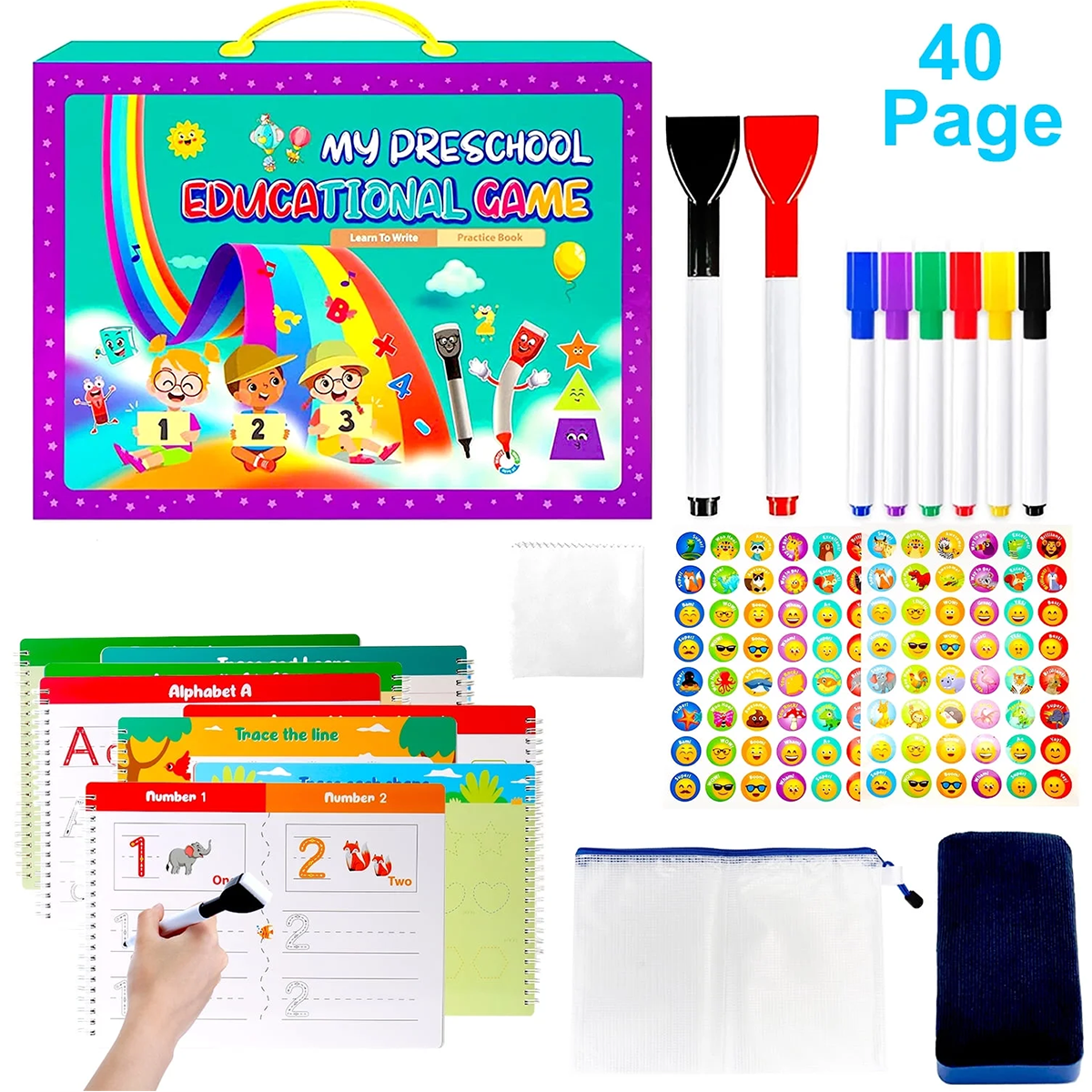 Handwriting Practice Book for Kids 40 Pages Letter Number Learning Busy ...