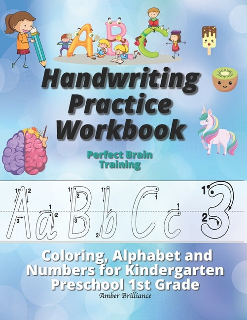 Handwriting Practice Workbook: Perfect Brain Training Coloring Alphabet ...