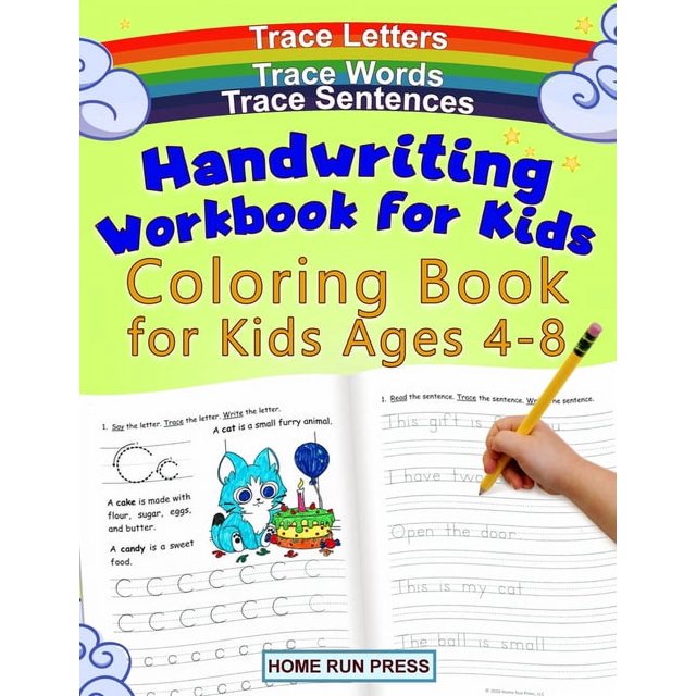 Handwriting Workbook for Kids Coloring Book for Kids Ages 4-8: Trace ...