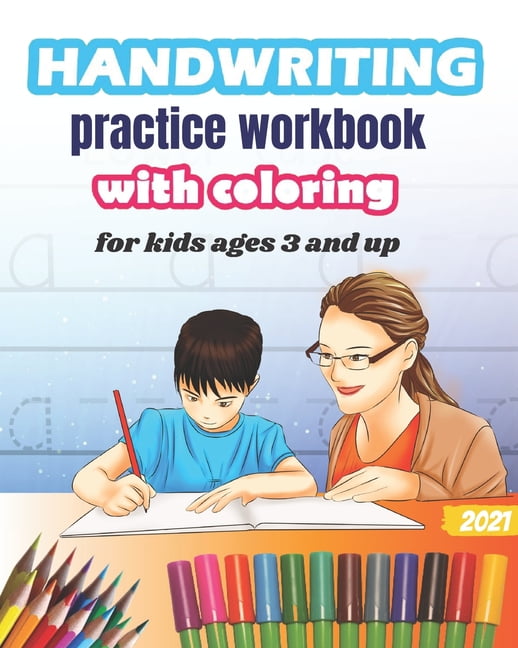 Handwriting practice workbook with coloring for kids ages 3 and up ...