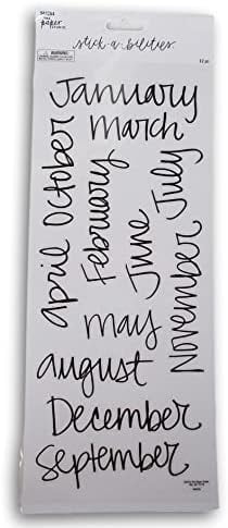 Handwritten Calendar Month Stickers - Black Script Stickers for ...
