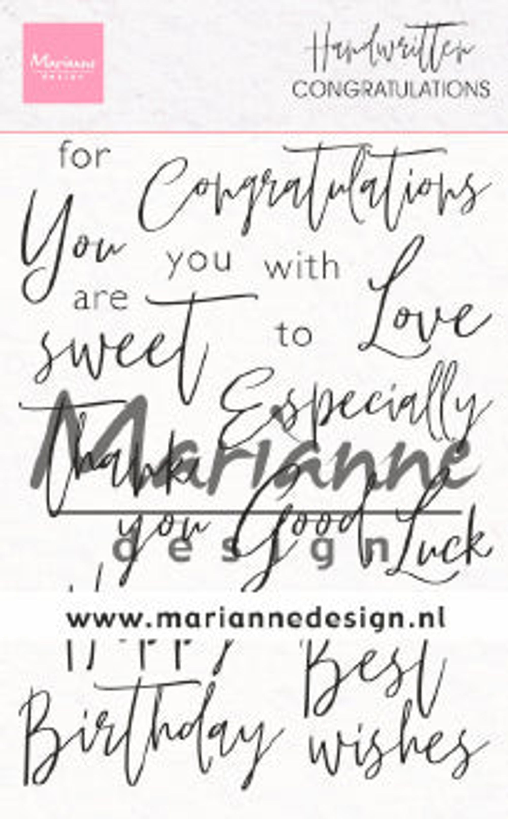 Marianne Design Handwritten - Congratulations Clear Stamps - Walmart.com